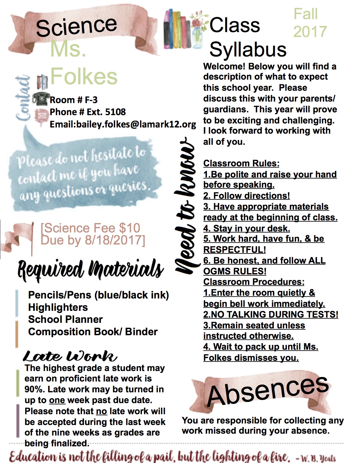 Ms Folkes 7th Grade Science Oak Grove Middle School